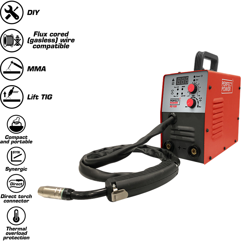 FC-120F Flux Core Welder 120Amp 220V Gasless MIG Welding Machine ...
