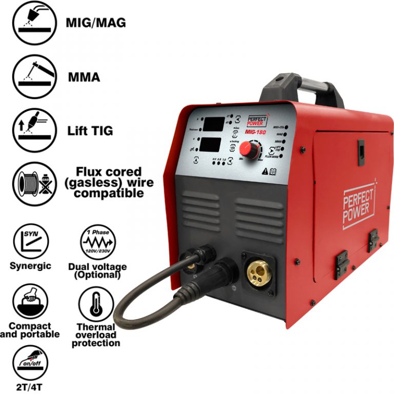 MIG-180 Gas MIG/MAG/Gasless Flux Core MIG IGBT Inverter Welding Machine ...