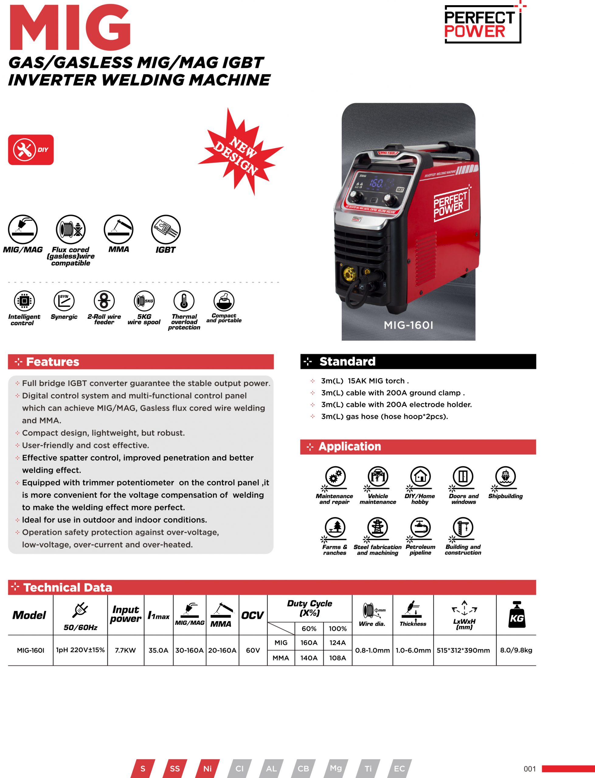 160 AMP MIG Welder Flux Core Welding Machine with Gas and No Gas ...