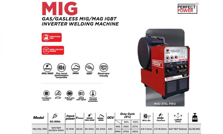 MIG Welder Gas Gasless MIG Welding Machine 315Amp 150V 500v Dual ...
