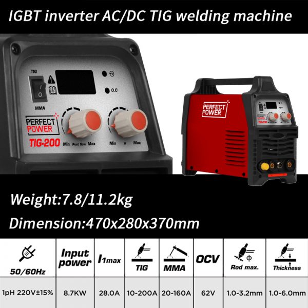 TIG-200 TIG Welder - PERFECT POWER - Welders, Welding Wire, Welding Equipment, Accessories ...